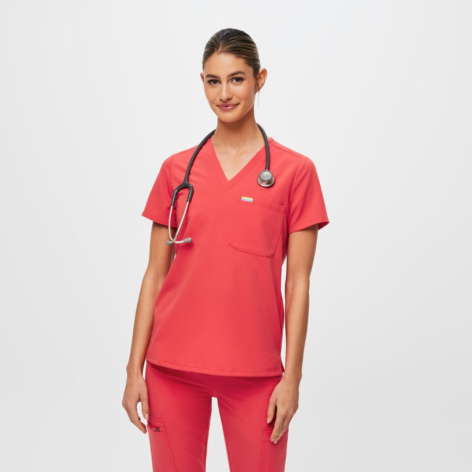 Women’s Pride Catarina™ One-Pocket Scrub Top - Hibiscus · FIGS