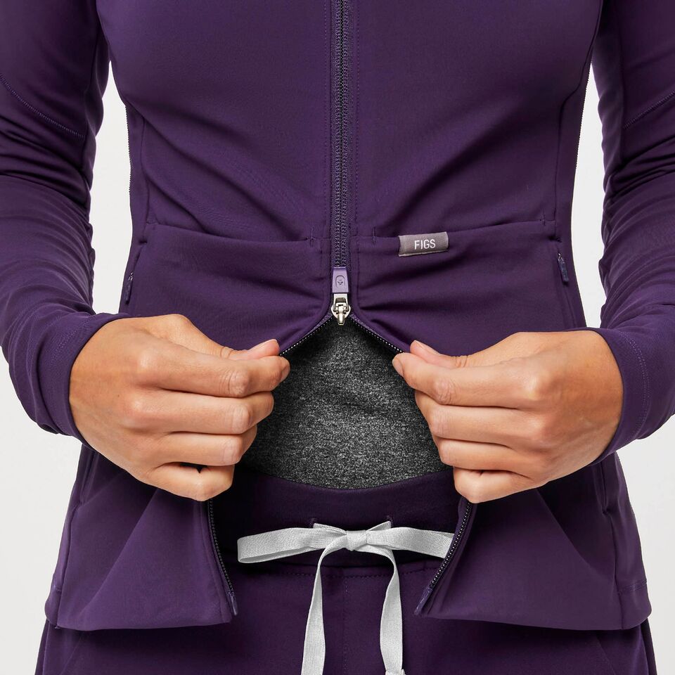Women's ContourKnit Scrub Jacket™ - Purple Jam · FIGS