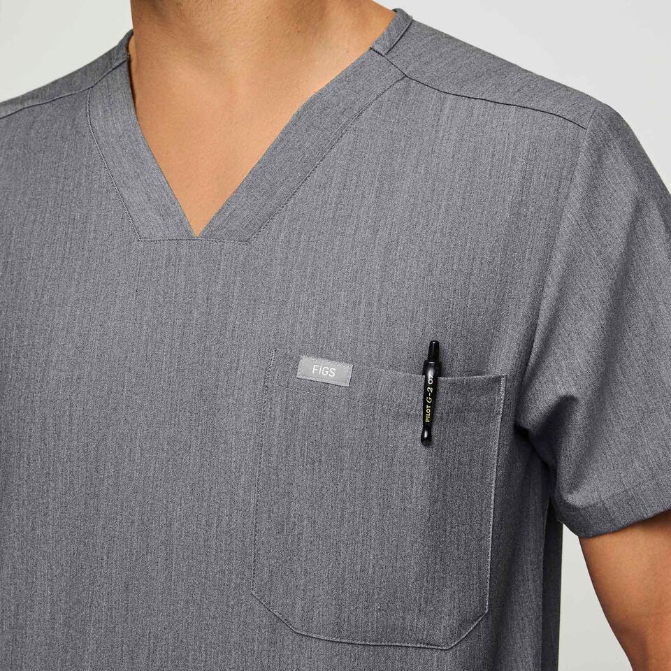 Men's Chisec Three-Pocket Scrub Top - Graphite · FIGS