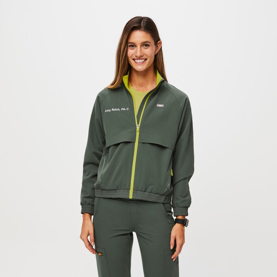 Women’s Sydney Performance Scrub Jacket - Moss · FIGS