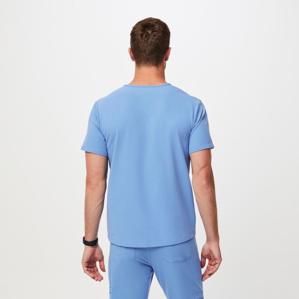 Men's Chisec Three-Pocket Scrub Top - Ceil Blue · FIGS