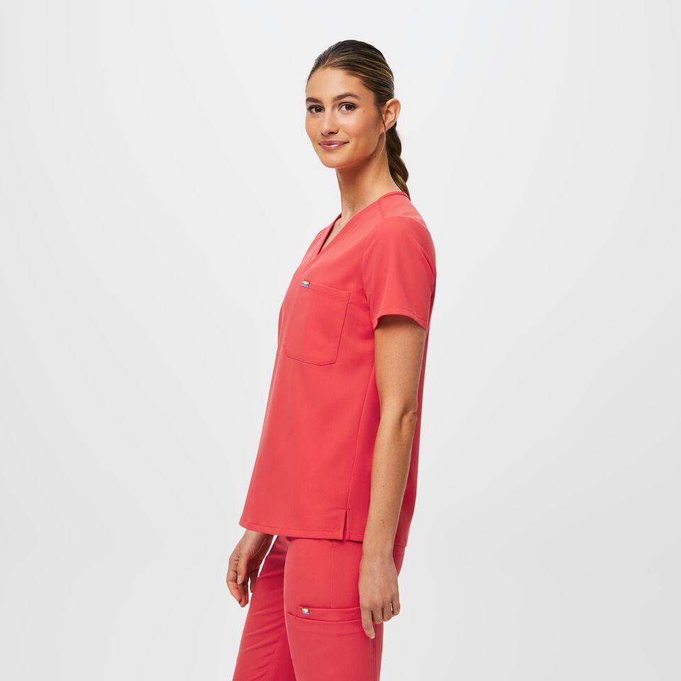 Women’s Pride Catarina™ One-Pocket Scrub Top - Hibiscus · FIGS